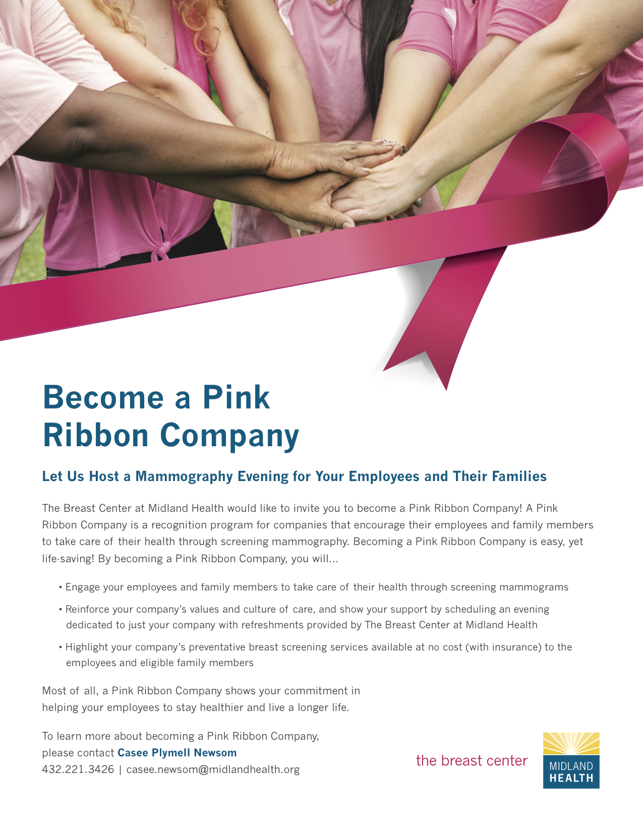 Become a Pink Ribbon Company | The Breast Center